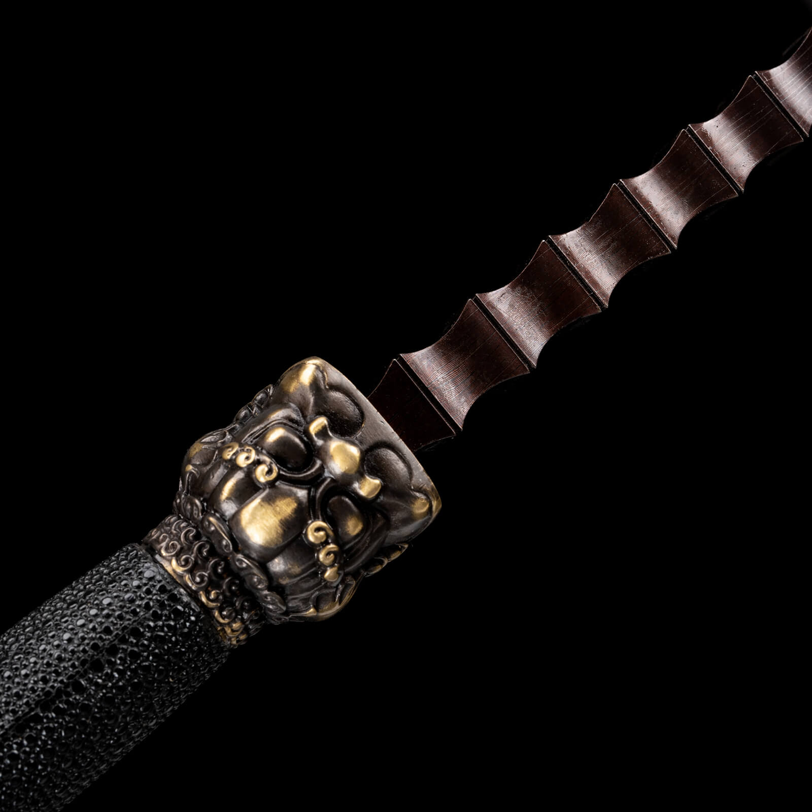 Handmade Chinese Traditional Eighteen Weapons Pattern Steel Solid Wood ...