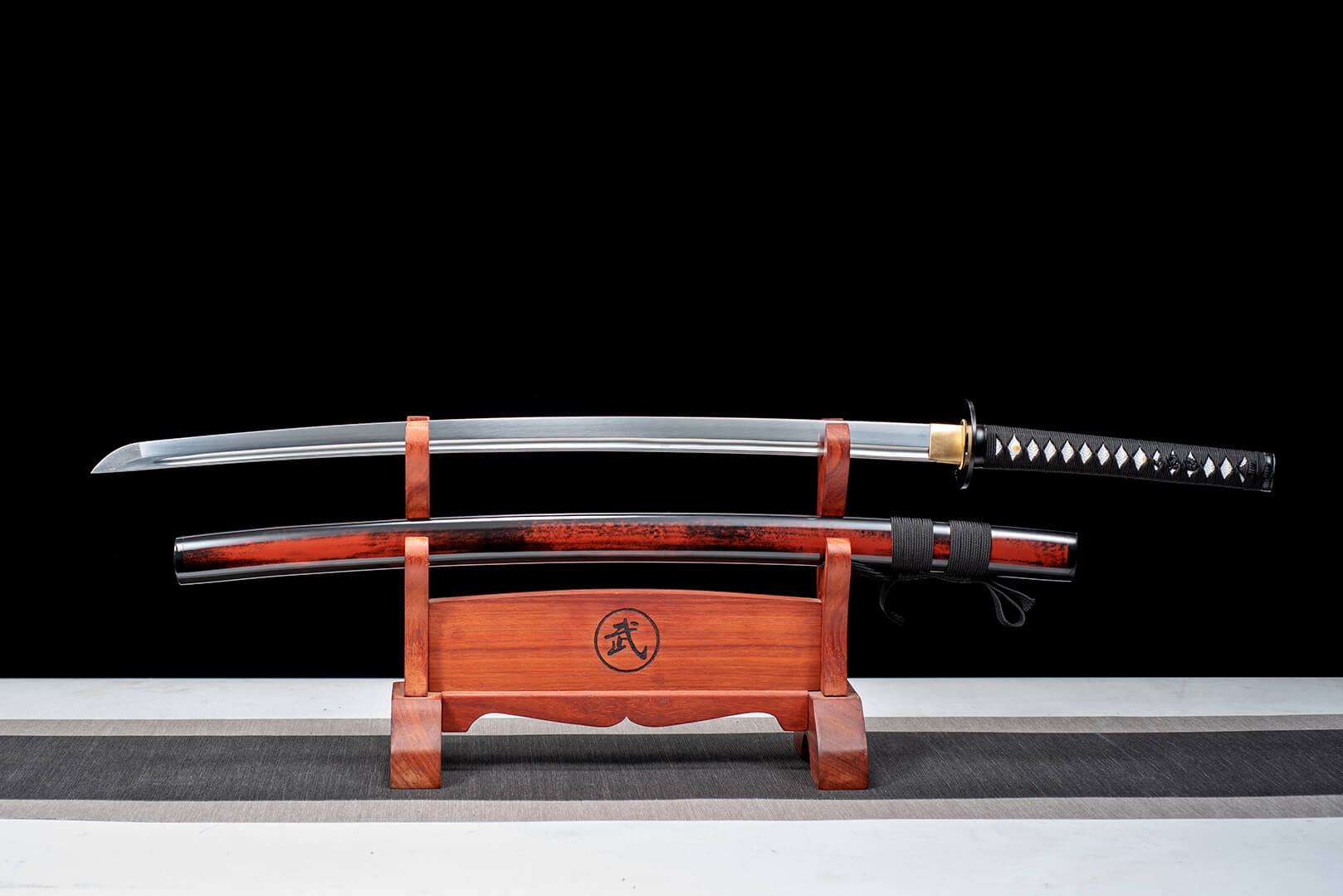 Handmade Japanese Samurai Katana Spring Steel Solid Wood Paint Sheath ...