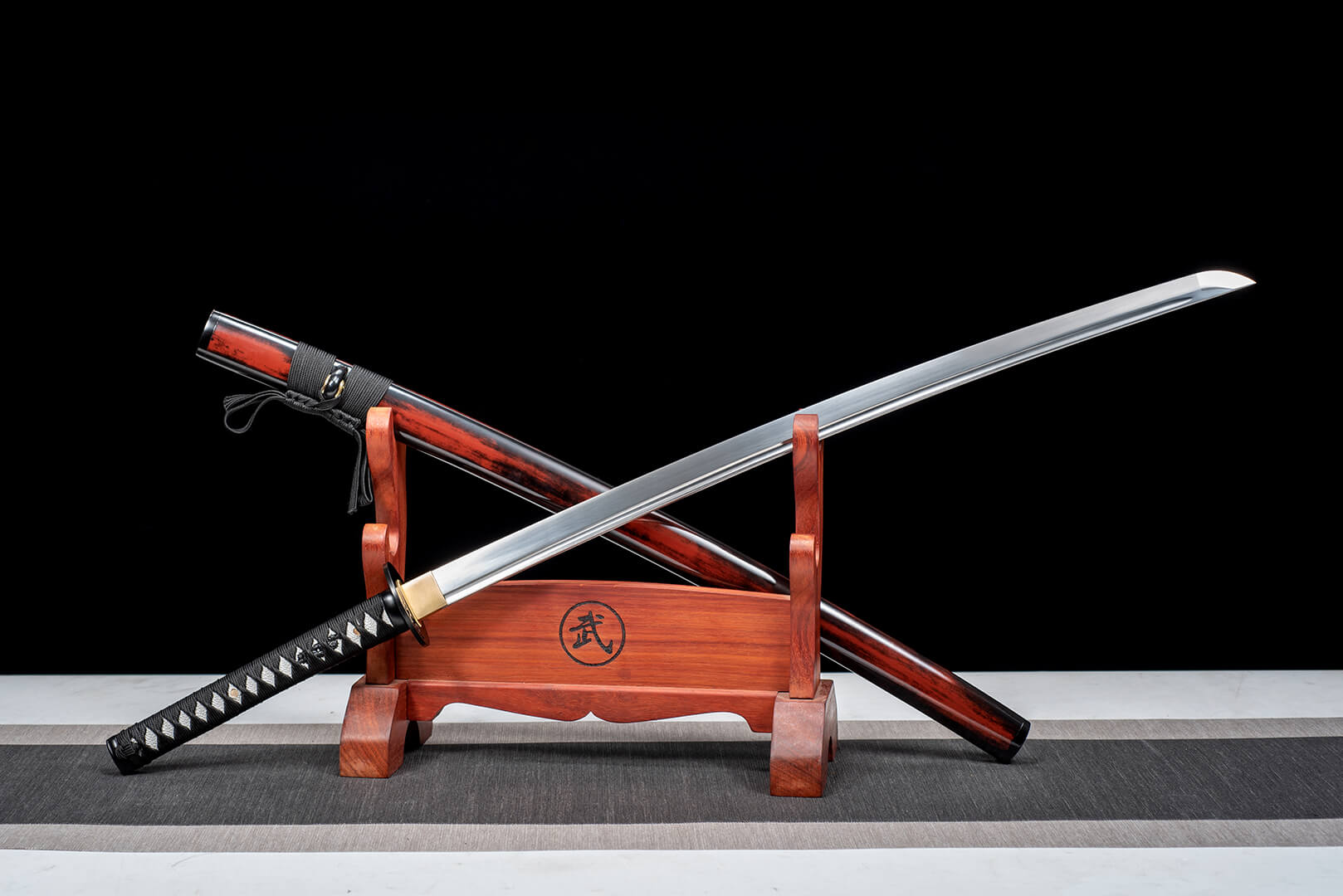 Handmade Japanese Samurai Katana Spring Steel Solid Wood Paint Sheath ...