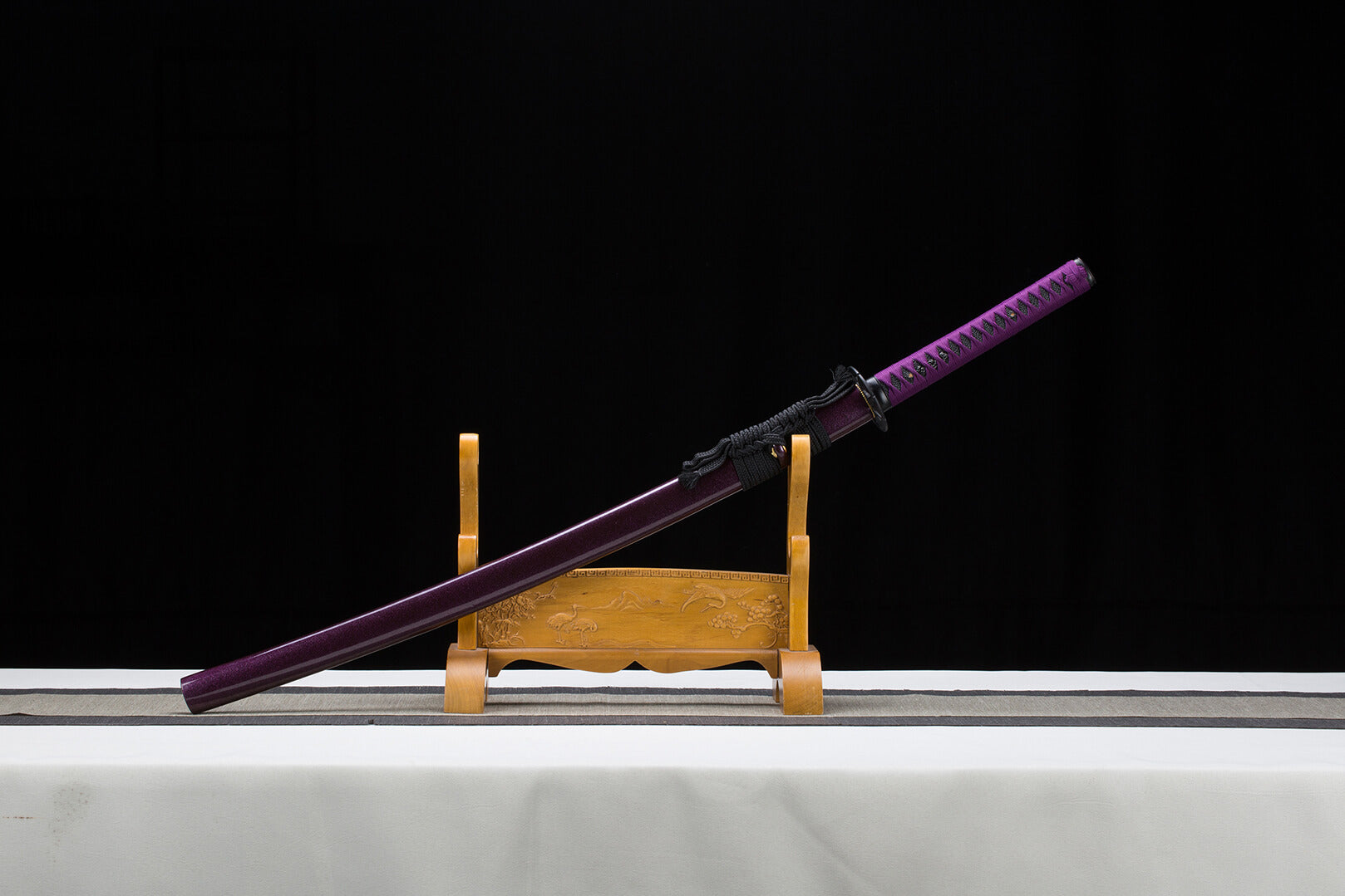 Handmade Samurai Katana T10 Steel Green Wood Paint Sheath HTK23 – Bajun ...