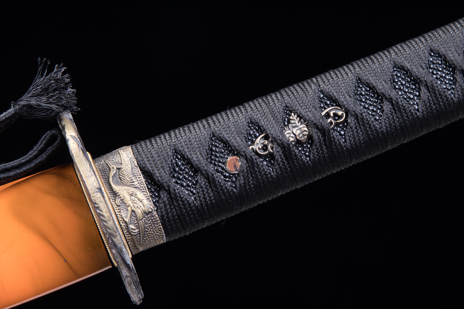Handmade Japanese Samurai Katana Flame Grain Dragon Pattern T10 Steel ...
